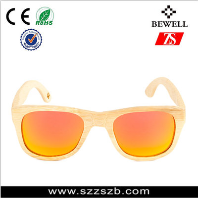 Grey And Orange Polarized TAC lens Wooden Sunglasses Light Frame