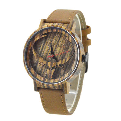 Custom Wooden Watch With Leather Band