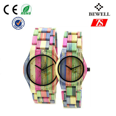 Bewell Friendly FSC Quartz Bamboo Wooden Wrist Watch with Customized Logo