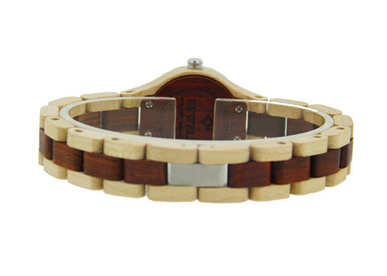 Small Size Maple & Sandalwood Womens Wooden Watches With Japanese Movement