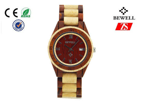 Wooden Watch With Steel Crwon Double Press Buckle Japan Quartz Movement