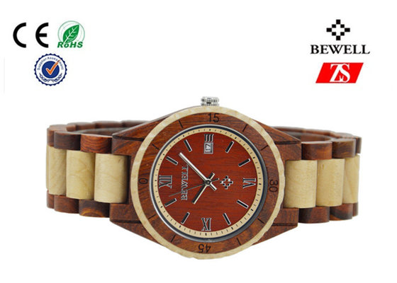 Wooden Watch With Steel Crwon Double Press Buckle Japan Quartz Movement