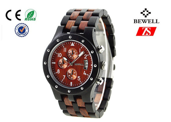BEWELL Wooden Wrist Watch Natural Eco Handmade Sandal Wood Wristwatch