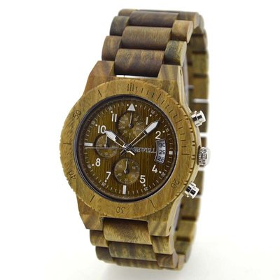 Natural Bamboo Watch Wrist Quartz Bewell Wood Watch For Men