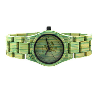 Waterproof Green Bamboo Quartz Watch Bamboo Wrist Watch For Couples Life