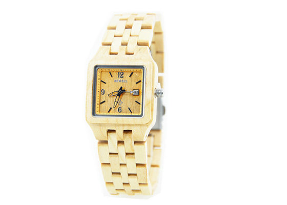 Sandalwood And Maple Ladies Wooden Watch Quartz Wood Watch Eco - Friendly