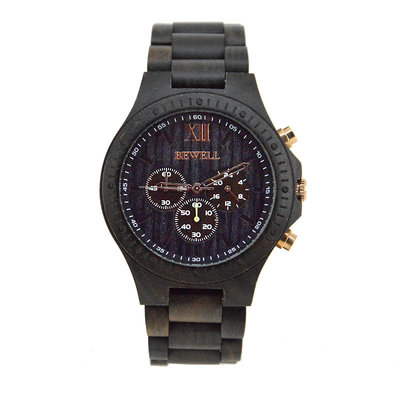 Japanese Quartz Movement Quartz Wood Watch for Men , Black