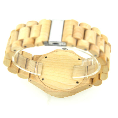 Golden Quartz Wood Watch Maple Wood Wrist Watch With Bewell