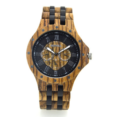 Fashion Zebra Wood Watch Handmade water resistant wood watch