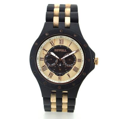 Handmade mens quartz wood watch sandalwood / maple material