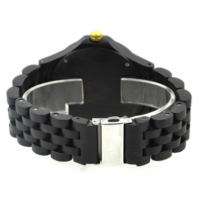 3 ATM water resistant Mens Quartz Wood Watch Japanese Movement