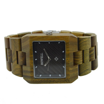 Green Sandal Men Wooden Watches Japanese Quartz Movement