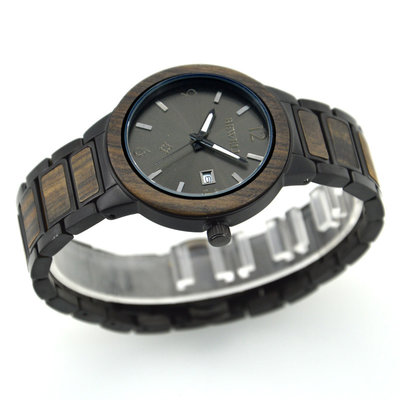 Personalized Black Sandalwood And stainless steel back watch FOR promotional