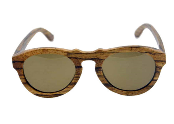 Zebra Wood Lesg Wood Frame Sunglasses / eco friendly mens wooden sunglasses