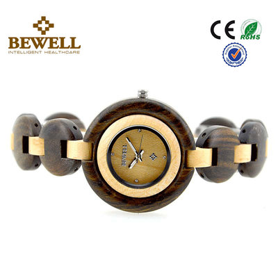 Green Sandalwood And Maple Wooden Wrist Watch , all wood watch men