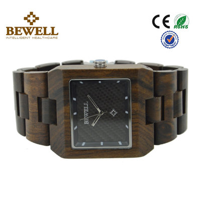 Square Men Wooden Watches , 100 wooden wristwatch Black Sandalwood