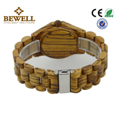 Zebra Quartz Wood Watch / wood face watches for men , Custom Logo
