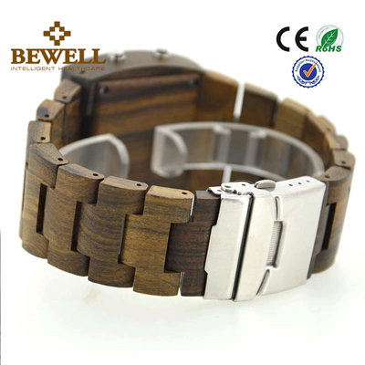 OEM Custom Black Sandalwood mens wooden watch With Two Movt