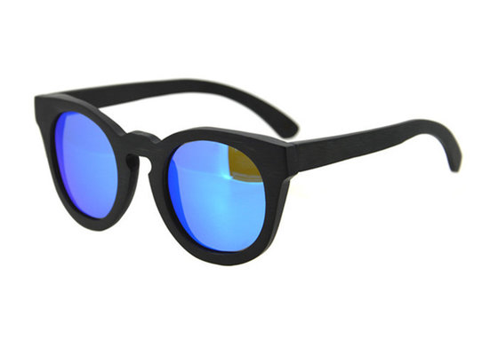 Ice Blue Handmade Wood Frame Sunglasses , Recycled Wooden Polarized Sunglasses
