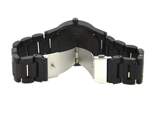 Mens 100% natural wood band watch / Custom Logo black wood watch OEM