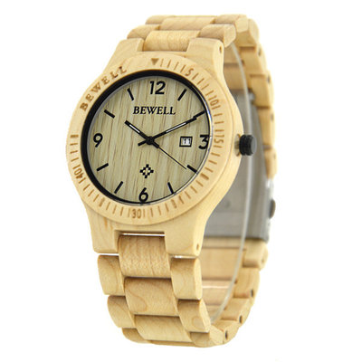 Custom Handmade  Wooden Wrist Watch With Miyota Japanese Movement , Wood Color