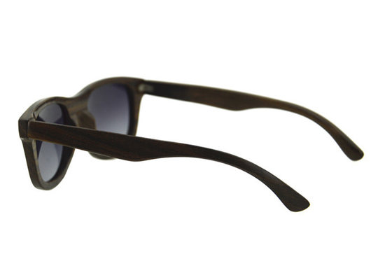 Custom Polarized Wood Frame Sunglasses With Grey Mirror , 100% UV 400 Protection