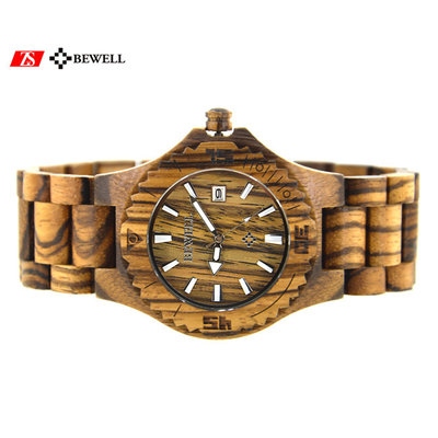Mens Unique Wooden Watches With Japan PC32S Movement , 1 Year Warranty
