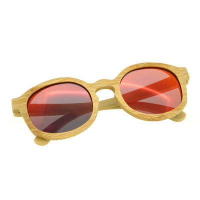 Natrual Wood Frame Sunglasses / Bamboo Polarized Wood Sunglasses With Custom Logo