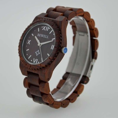 Eco Friendly Bewell Wooden Wrist Watch Waterproof With Customised Logo