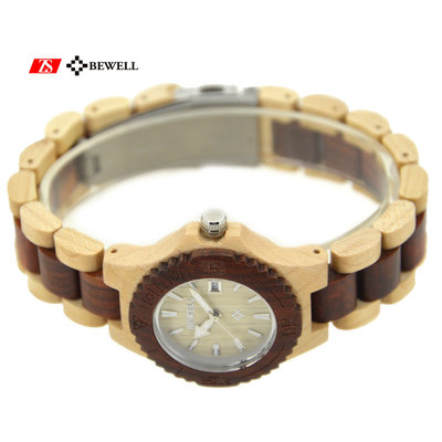 Unique Handmade Womens Wooden Watches , Wood Band Watches Eco Friendly