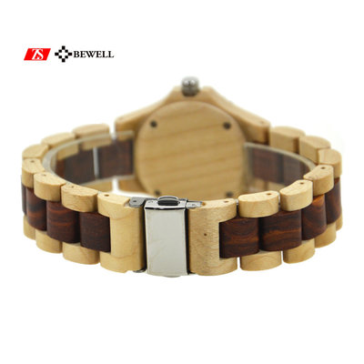 Unique Handmade Womens Wooden Watches , Wood Band Watches Eco Friendly