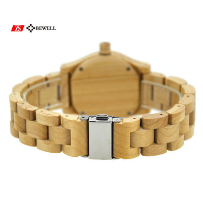 Custom Waterproof Ladies Wooden Watch With Japan Movement , Harden Glass