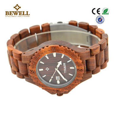 Beautiful Unique Men Wooden Watches , Natural Wood Watches Single Calendar