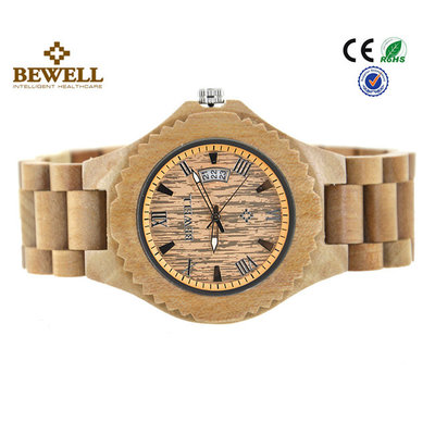 Fashion Leisure Stylish Bewell Wood Watch , Maple Wooden Womens Watches