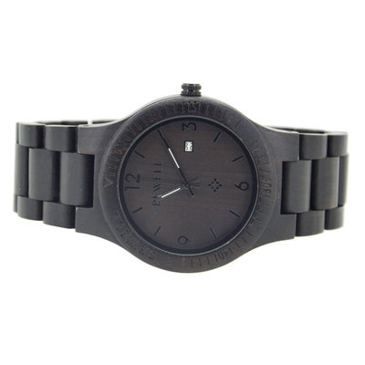Elegance Men Wooden Watches With Calendar / Super Thin Case Wood Timepiece