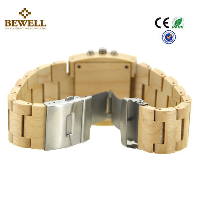 Unique Gift Maple Wooden Watches For Men , Square Wooden Wrist Watch