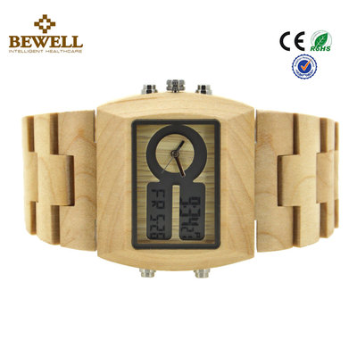 Unique Gift Maple Wooden Watches For Men , Square Wooden Wrist Watch