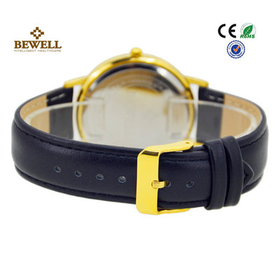 Black Sandalwood And Matte Black Stainless Steel Wrist Watches With Leather Starps