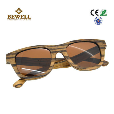 Fashion Custom Wooden Prescription Glasses , Zebra Mens Wooden Sunglasses
