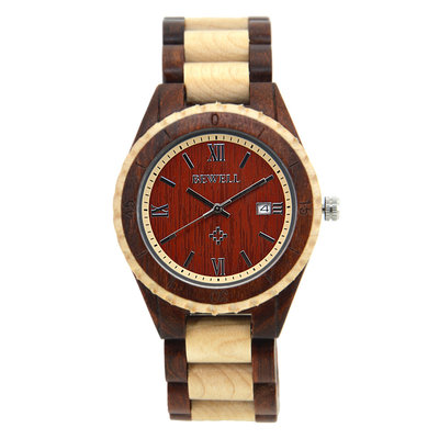 44 Mm Red Dial Ladies Wooden Watch , Custom Wood Watches Present
