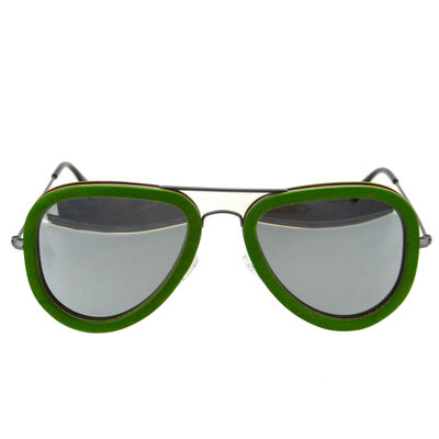 Skateboard Wood Frame Sunglasses With Metal Legs New Aviator Style Sunglassess