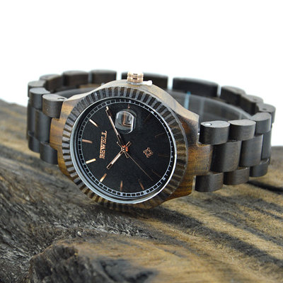 Custom Black Sandalwood Womens Wooden Watches With 12 Months Warranty