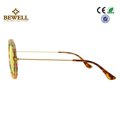 Popular Metal Frame Wooden Polarized Sunglasses , Natural Pilot Custom Wood Sunglasses