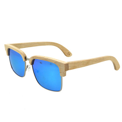 Handmade Maple Polarized Wayfarer Wood Sunglasses With Silver Plated Metal