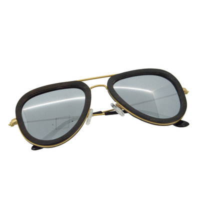 Black Uv400 Polarized Wood Sunglasses , Layer Wood Frame Prescription Glasses For Aviator