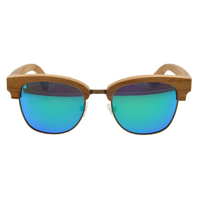 Polarized UV400 resistance custom wood sunglasses with metal frame