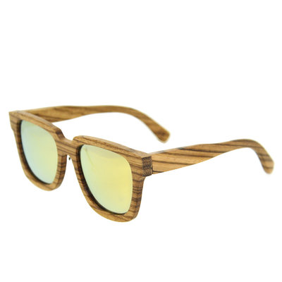 Eco Friendly Wood Frame Sunglasses , Bewell Safety Mens Wooden Sunglasses