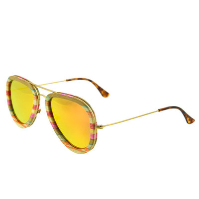 Fashion Gold polarized bamboo sunglasses for man and women