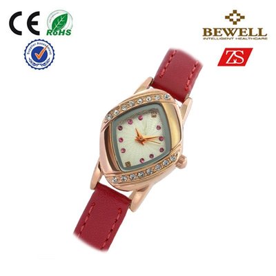 Lady Bewell Alloy Japan Movt Watches 3 ATM Waterproof With Leather Band