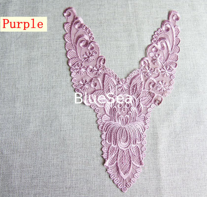 Polyester  Embroidery Collar Lace for Pajamas  Mesh Based Necklace Decoration supplier